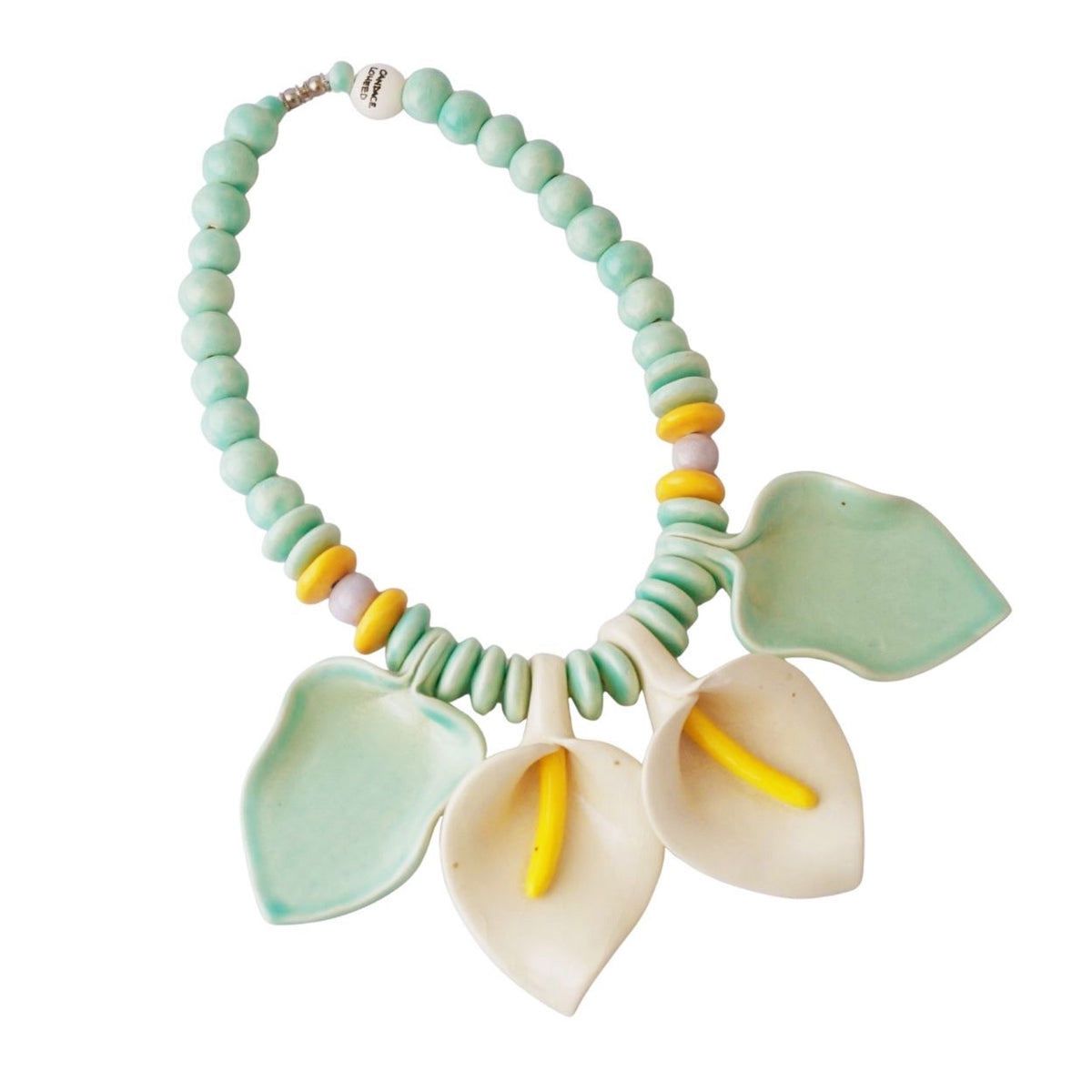 Oversized Calla Lily Ceramic Statement Necklace By Ruby Z, 1980s ...