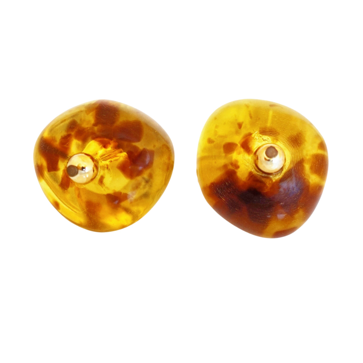 Organic Amber Resin Chunk Earrings, 1980s – Stylemined