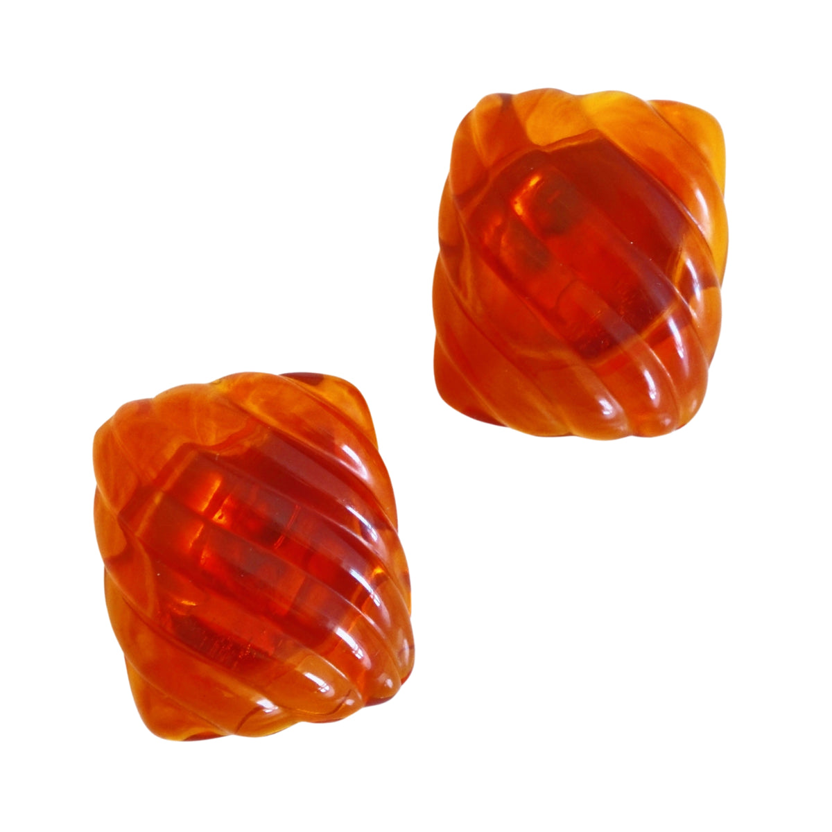 Scalloped Amber Lucite Statement Earrings By Napier, 1980s – Stylemined