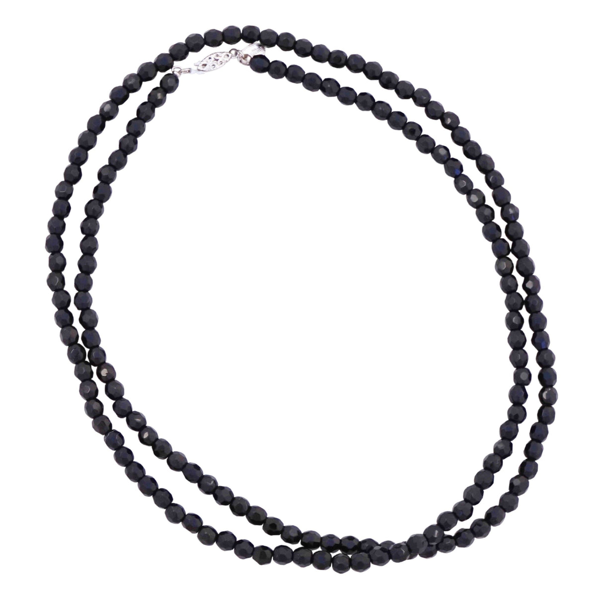 Faceted Jet Black Beaded 36" Layering Necklace By Vendome, 1960s ...